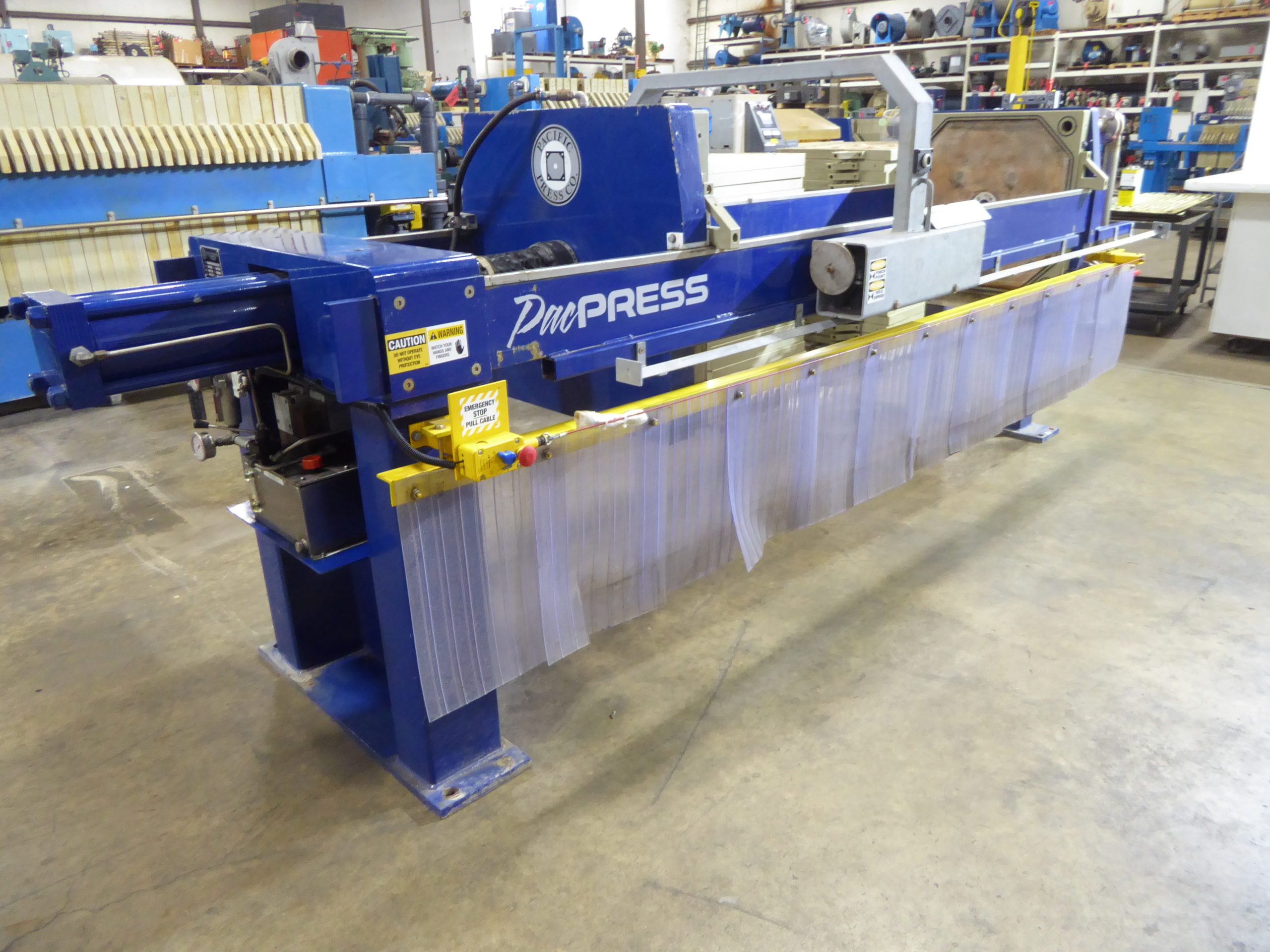 Used Filter Press – Pacific 20 Cu’ Air Over Hydraulic Filter Press ...