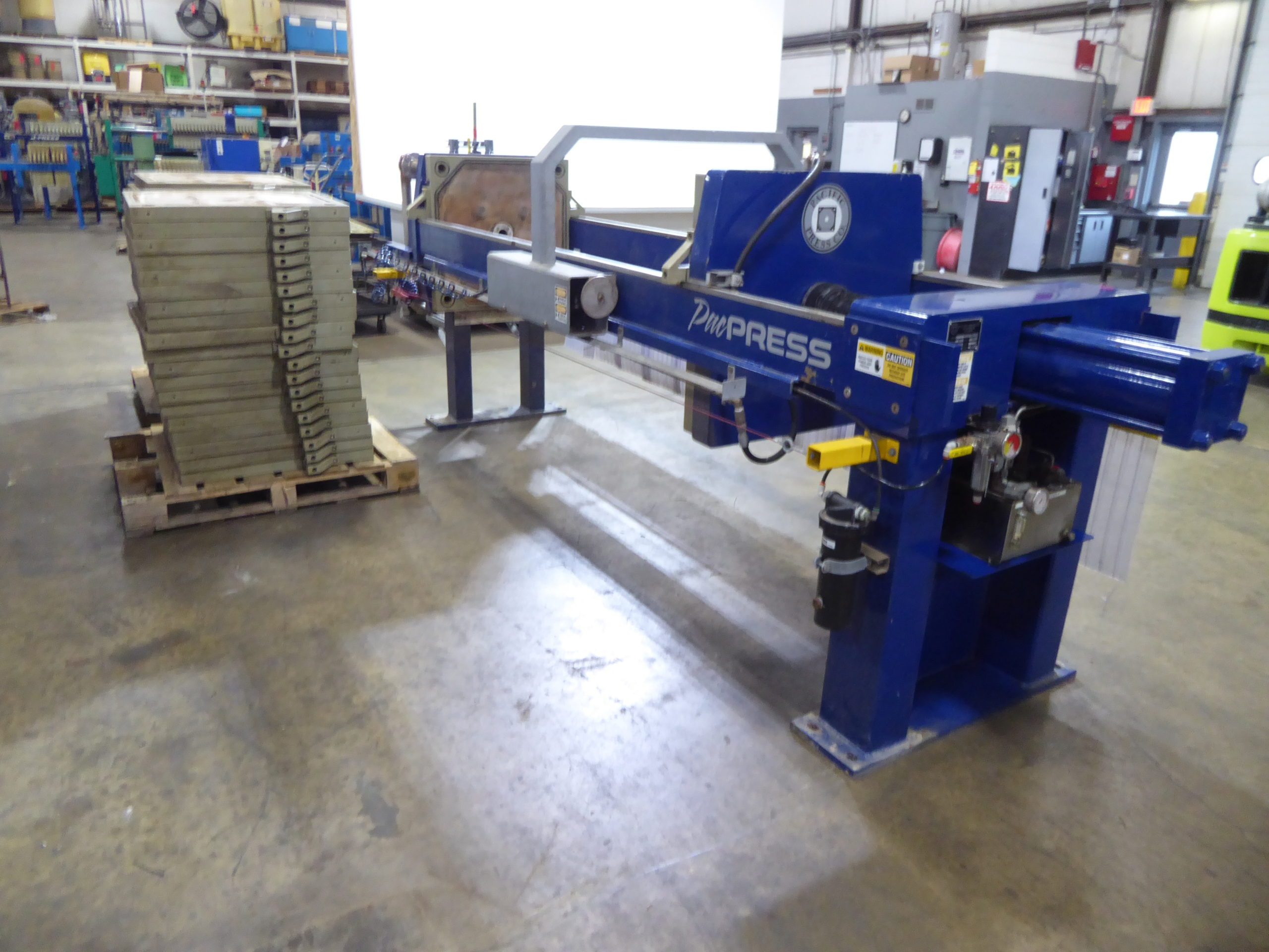 Used Filter Press – Pacific 20 Cu’ Air Over Hydraulic Filter Press ...