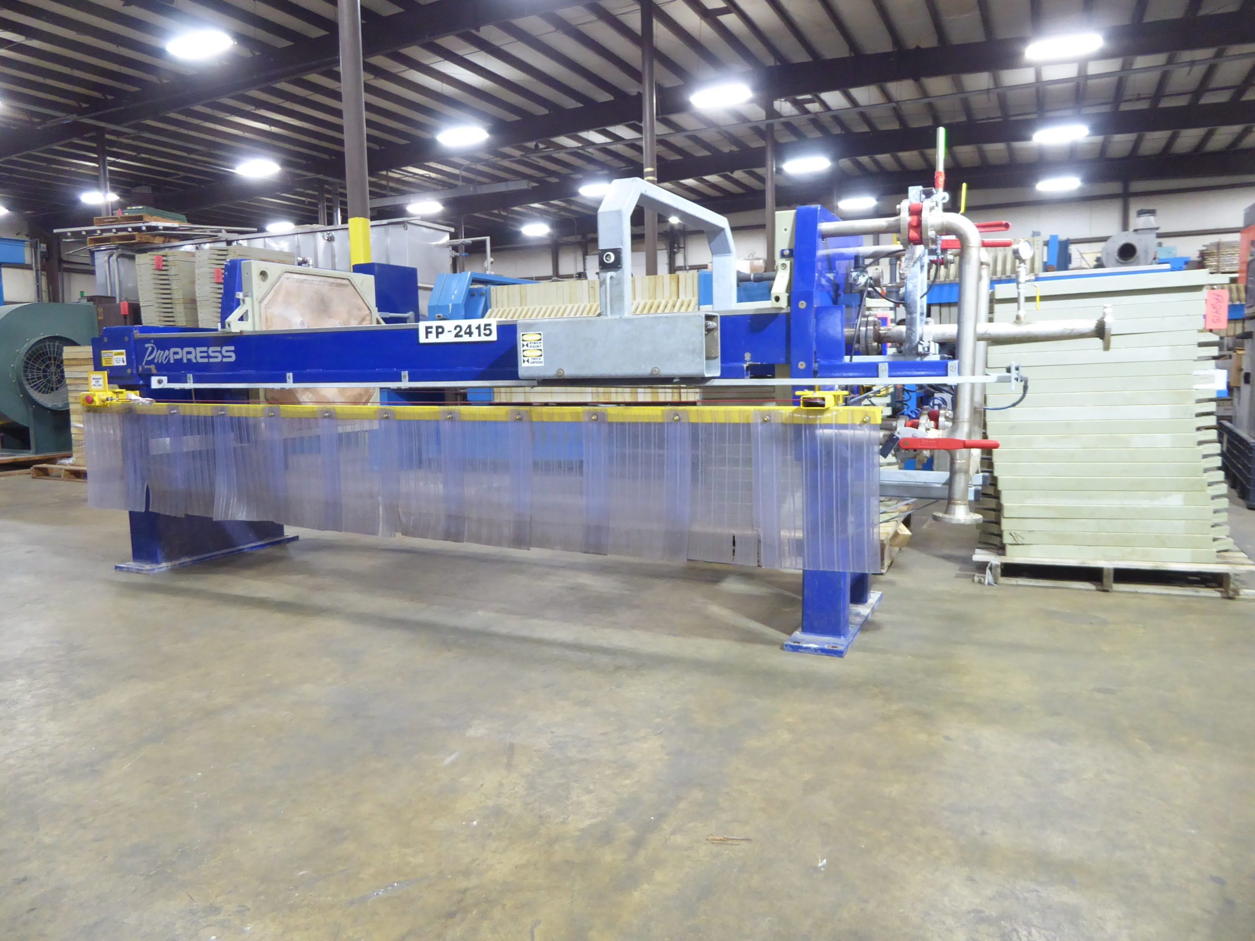 Used Filter Press – Pacific 20 Cu’ Air Over Hydraulic Filter Press ...