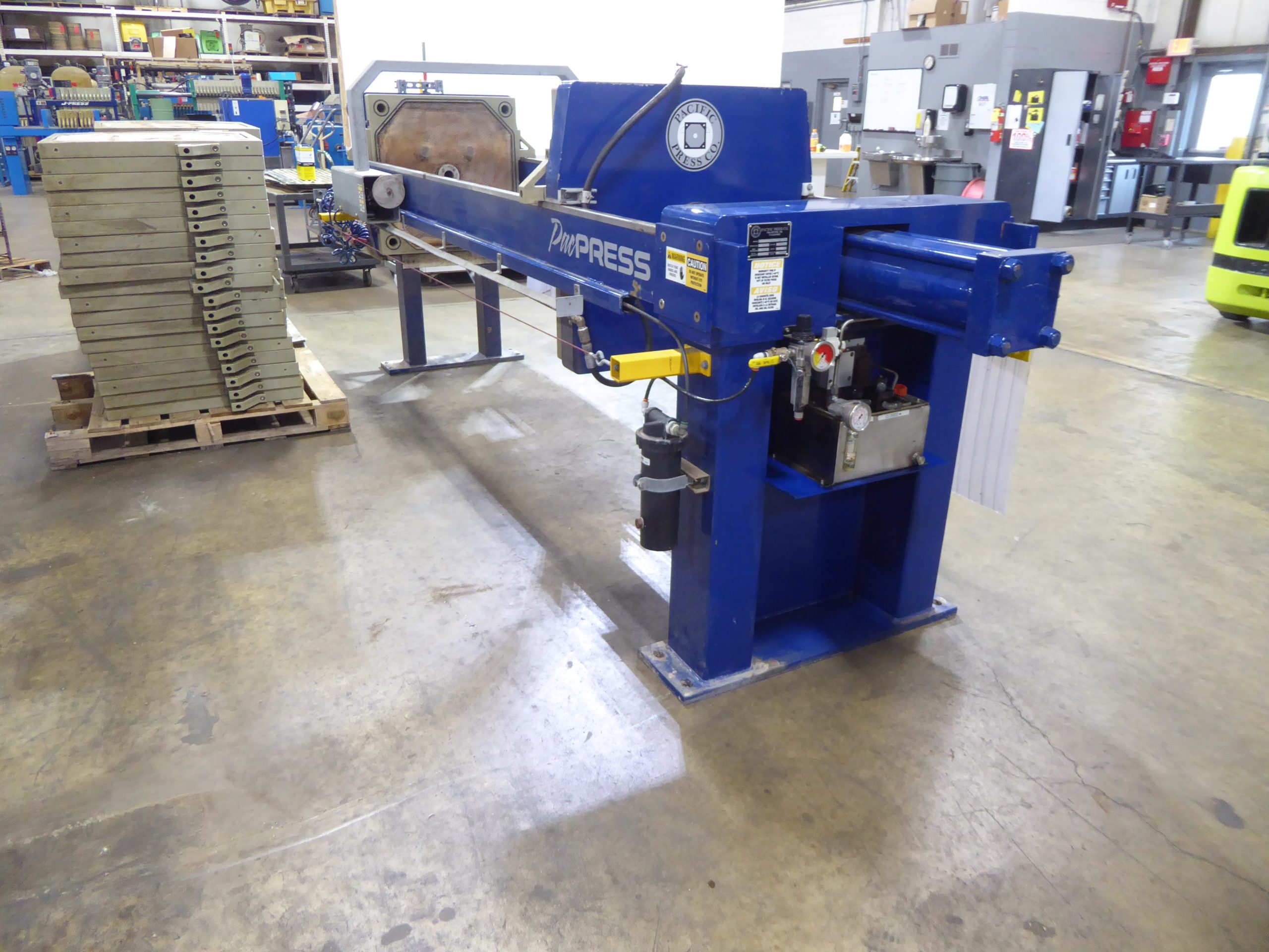 Used Filter Press – Pacific 20 Cu’ Air Over Hydraulic Filter Press ...