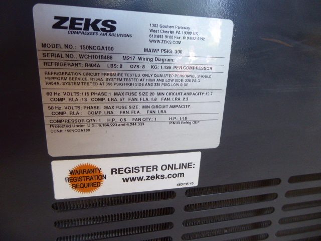 Used – Zeks .5 HP Non-Cycling Air Dryer AC2060-Air Compressors | Ronatec